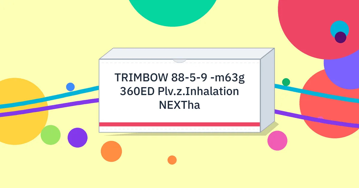 Symbolbild: Packung mit der Aufschrift TRIMBOW 88-5-9 -m63g 360ED Plv.z.Inhalation NEXTha (PZN 20404515) – Verfügbarkeit und Bezug in Apotheken in Frankfurt am Main