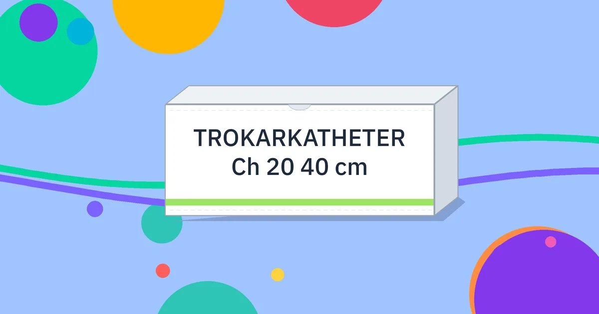 Symbolbild: Packung mit der Aufschrift TROKARKATHETER Ch 20 40 cm (PZN 03049337) – Verfügbarkeit und Bezug in Apotheken in Frankfurt am Main