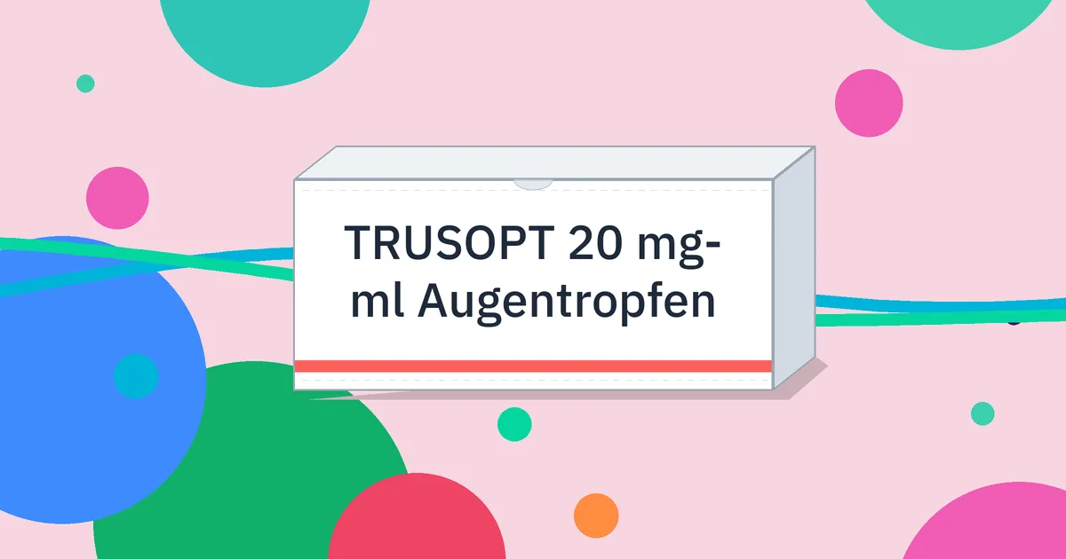 Symbolbild: Packung mit der Aufschrift TRUSOPT 20 mg-ml Augentropfen (PZN 17264370) – Verfügbarkeit und Bezug in Apotheken in Frankfurt am Main