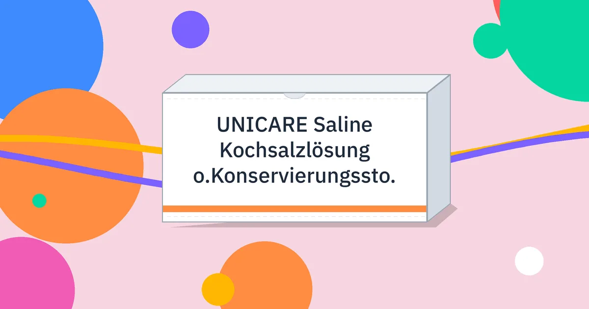 Symbolbild: Packung mit der Aufschrift UNICARE Saline Kochsalzlösung o.Konservierungssto. (PZN 16677710) – Verfügbarkeit und Bezug in Apotheken in Frankfurt am Main
