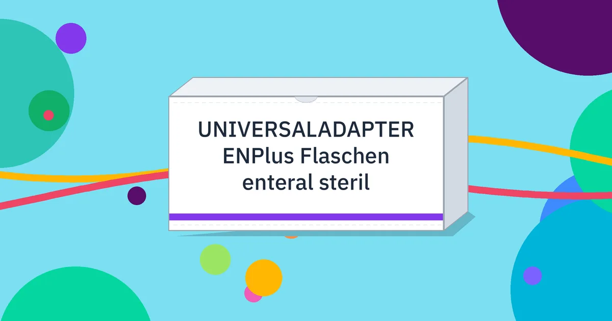 Symbolbild: Packung mit der Aufschrift UNIVERSALADAPTER ENPlus Flaschen enteral steril (PZN 18661328) – Verfügbarkeit und Bezug in Apotheken in Frankfurt am Main