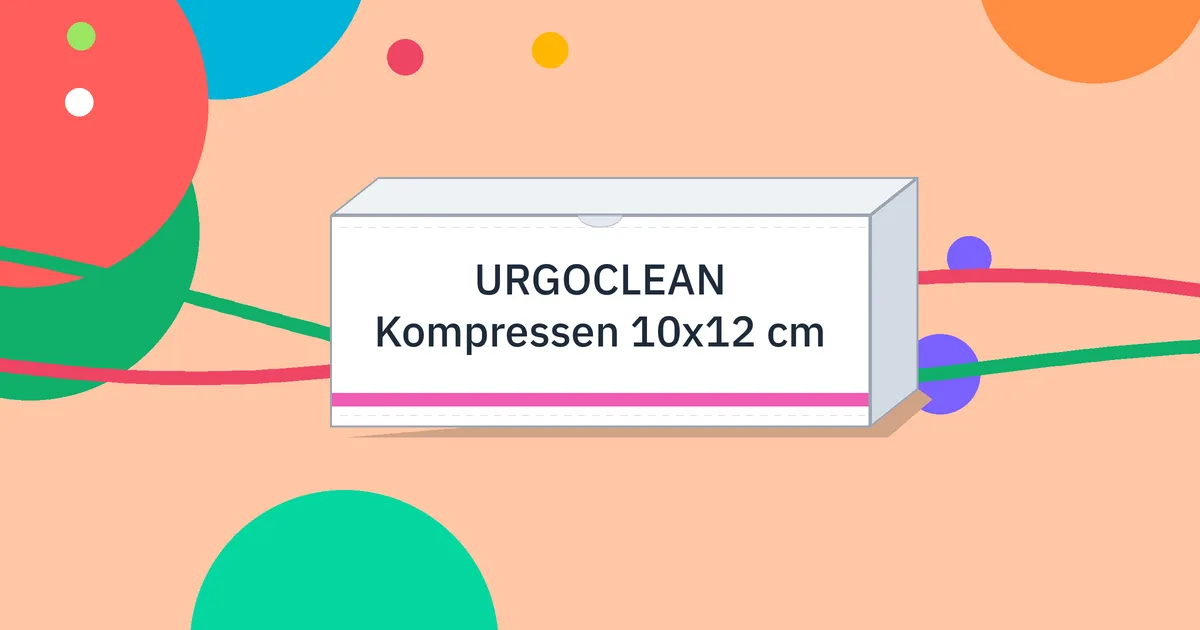 Symbolbild: Packung mit der Aufschrift URGOCLEAN Kompressen 10x12 cm (PZN 19854791) – Verfügbarkeit und Bezug in Apotheken in Frankfurt am Main