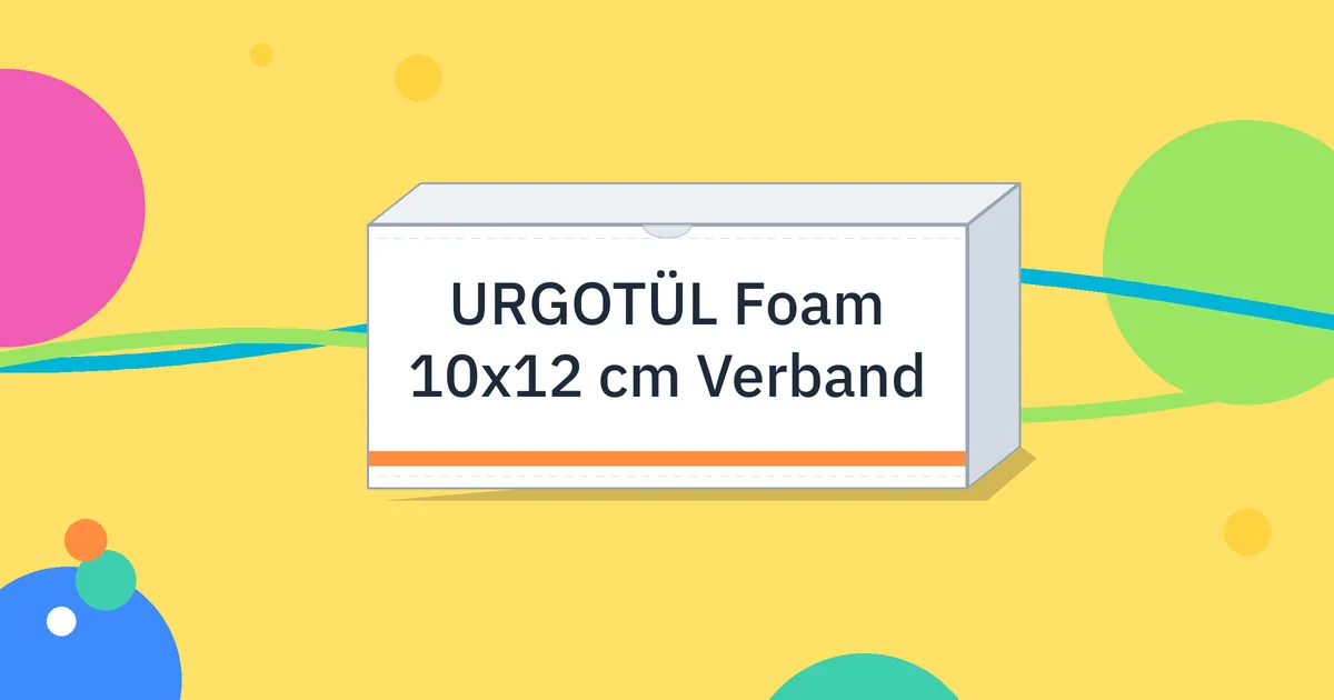Symbolbild: Packung mit der Aufschrift URGOTÜL Foam 10x12 cm Verband (PZN 10261730) – Verfügbarkeit und Bezug in Apotheken in Frankfurt am Main