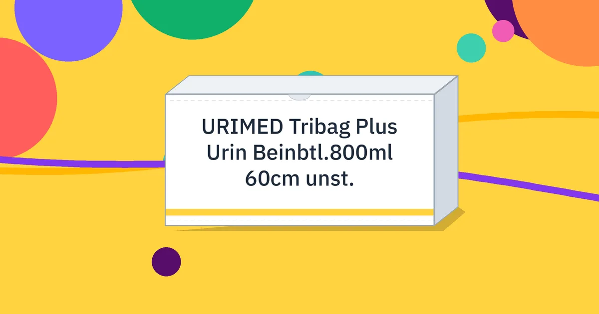 Symbolbild: Packung mit der Aufschrift URIMED Tribag Plus Urin Beinbtl.800ml 60cm unst. (PZN 05016017) – Verfügbarkeit und Bezug in Apotheken in Frankfurt am Main