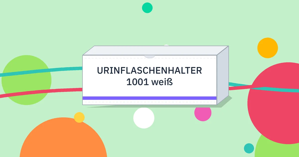 Symbolbild: Packung mit der Aufschrift URINFLASCHENHALTER 1001 weiß (PZN 03307905) – Verfügbarkeit und Bezug in Apotheken in Frankfurt am Main