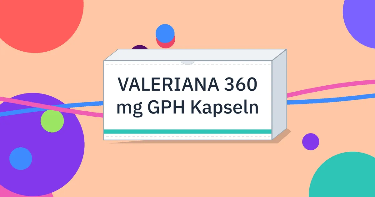 Symbolbild: Packung mit der Aufschrift VALERIANA 360 mg GPH Kapseln (PZN 09749395) – Verfügbarkeit und Bezug in Apotheken in Frankfurt am Main
