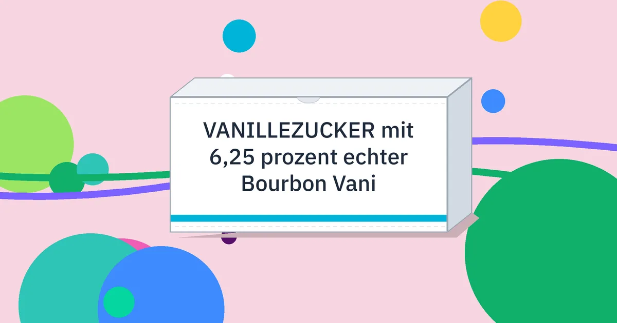 Symbolbild: Packung mit der Aufschrift VANILLEZUCKER mit 6,25 prozent echter Bourbon Vani (PZN 14061181) – Verfügbarkeit und Bezug in Apotheken in Frankfurt am Main