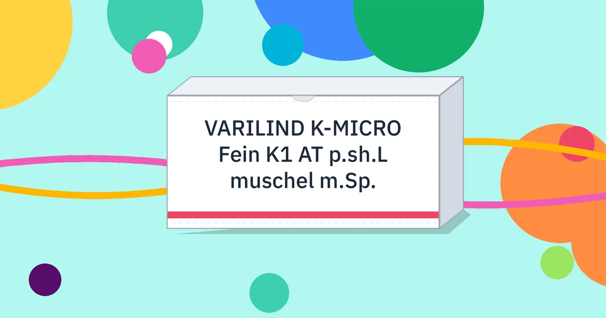 Symbolbild: Packung mit der Aufschrift VARILIND K-MICRO Fein K1 AT p.sh.L muschel m.Sp. (PZN 20552859) – Verfügbarkeit und Bezug in Apotheken in Frankfurt am Main