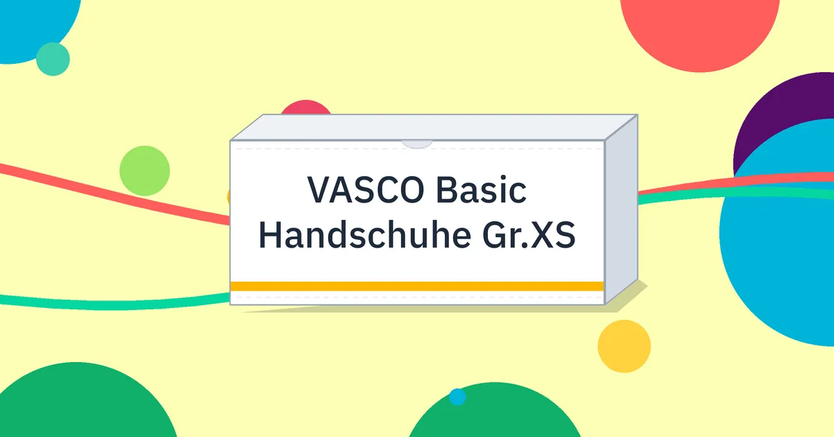 Symbolbild: Packung mit der Aufschrift VASCO Basic Handschuhe Gr.XS (PZN 01385344) – Verfügbarkeit und Bezug in Apotheken in Frankfurt am Main