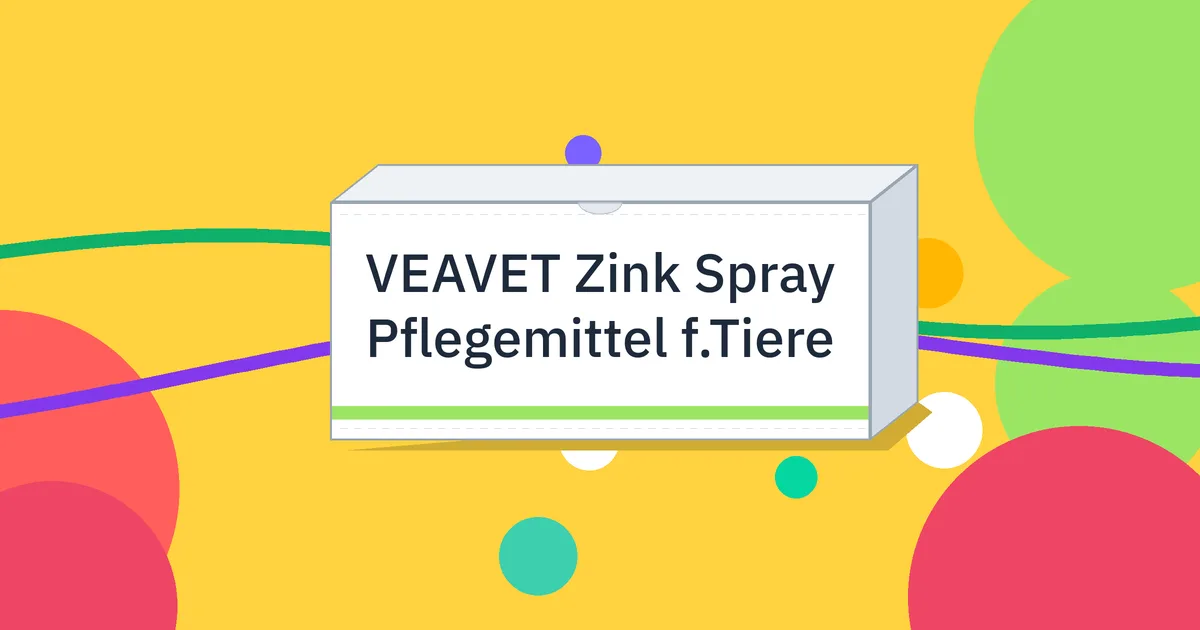 Symbolbild: Packung mit der Aufschrift VEAVET Zink Spray Pflegemittel f.Tiere (PZN 20126335) – Verfügbarkeit und Bezug in Apotheken in Frankfurt am Main
