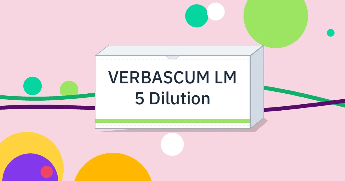 Symbolbild: Packung mit der Aufschrift VERBASCUM LM 5 Dilution (PZN 13265964) – Verfügbarkeit und Bezug in Apotheken in Frankfurt am Main