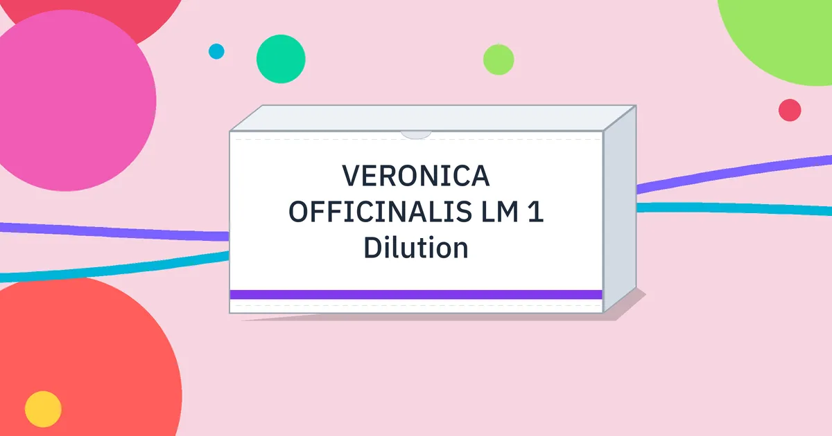 Symbolbild: Packung mit der Aufschrift VERONICA OFFICINALIS LM 1 Dilution (PZN 13269614) – Verfügbarkeit und Bezug in Apotheken in Frankfurt am Main