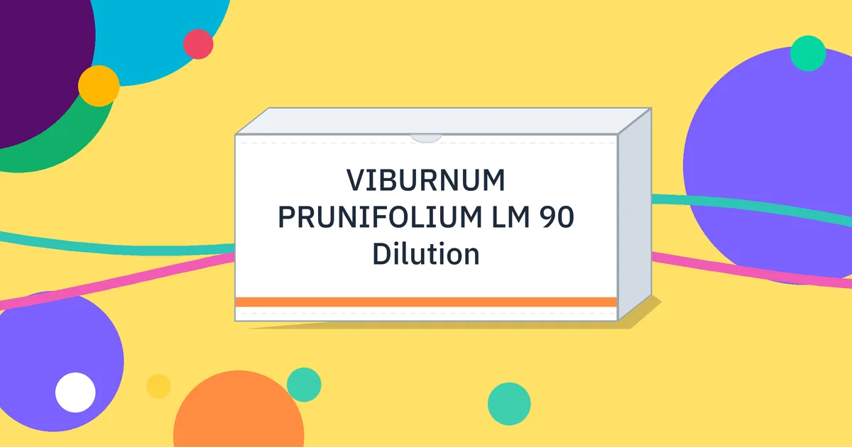 Symbolbild: Packung mit der Aufschrift VIBURNUM PRUNIFOLIUM LM 90 Dilution (PZN 13272355) – Verfügbarkeit und Bezug in Apotheken in Frankfurt am Main