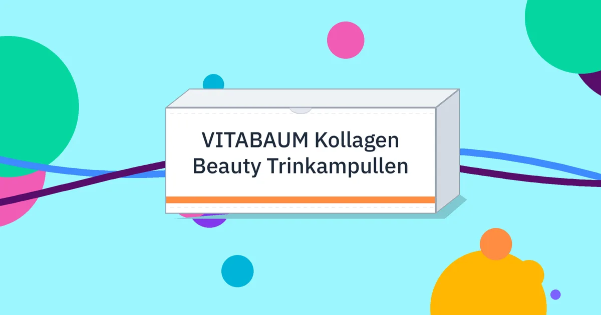 Symbolbild: Packung mit der Aufschrift VITABAUM Kollagen Beauty Trinkampullen (PZN 16779149) – Verfügbarkeit und Bezug in Apotheken in Frankfurt am Main