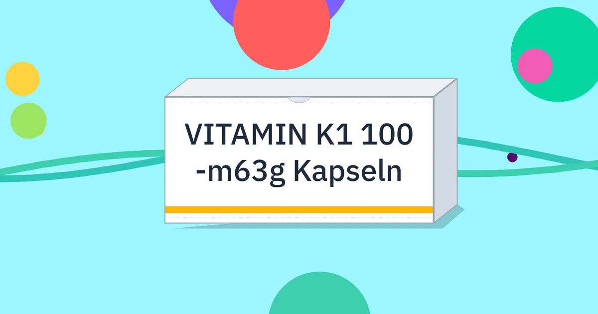Symbolbild: Packung mit der Aufschrift VITAMIN K1 100 -m63g Kapseln (PZN 11730285) – Verfügbarkeit und Bezug in Apotheken in Frankfurt am Main