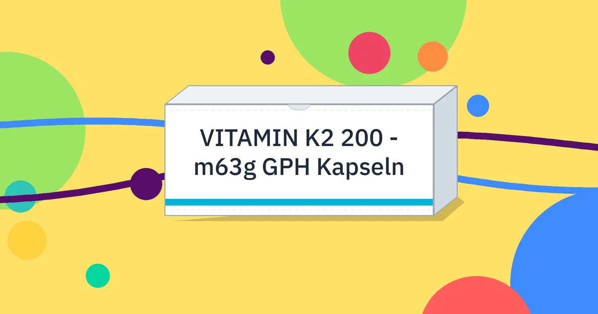 Symbolbild: Packung mit der Aufschrift VITAMIN K2 200 -m63g GPH Kapseln (PZN 13251241) – Verfügbarkeit und Bezug in Apotheken in Frankfurt am Main