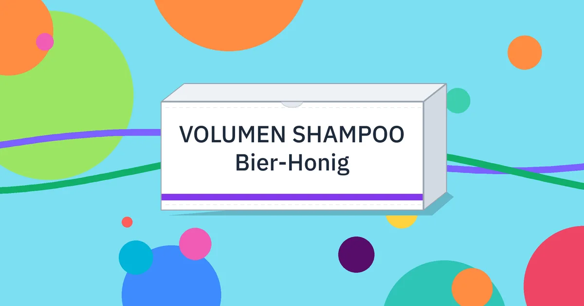 Symbolbild: Packung mit der Aufschrift VOLUMEN SHAMPOO Bier-Honig (PZN 10179879) – Verfügbarkeit und Bezug in Apotheken in Frankfurt am Main