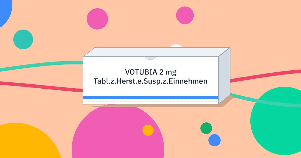 Symbolbild: Packung mit der Aufschrift VOTUBIA 2 mg Tabl.z.Herst.e.Susp.z.Einnehmen (PZN 18166445) – Verfügbarkeit und Bezug in Apotheken in Frankfurt am Main