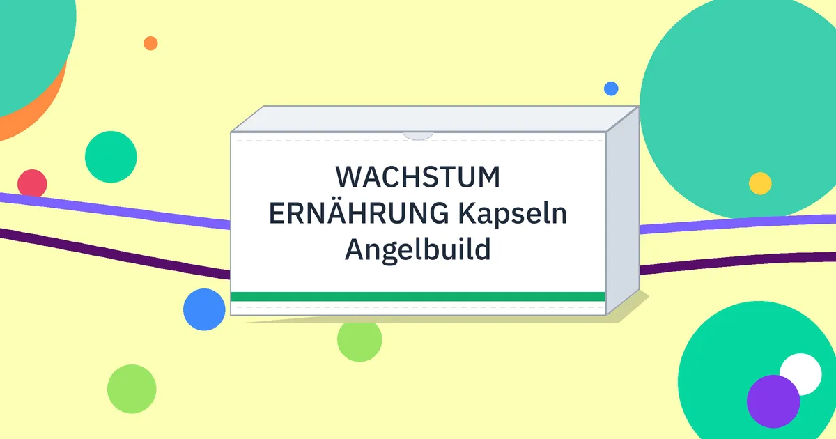 Symbolbild: Packung mit der Aufschrift WACHSTUM ERNÄHRUNG Kapseln Angelbuild (PZN 20132301) – Verfügbarkeit und Bezug in Apotheken in Frankfurt am Main
