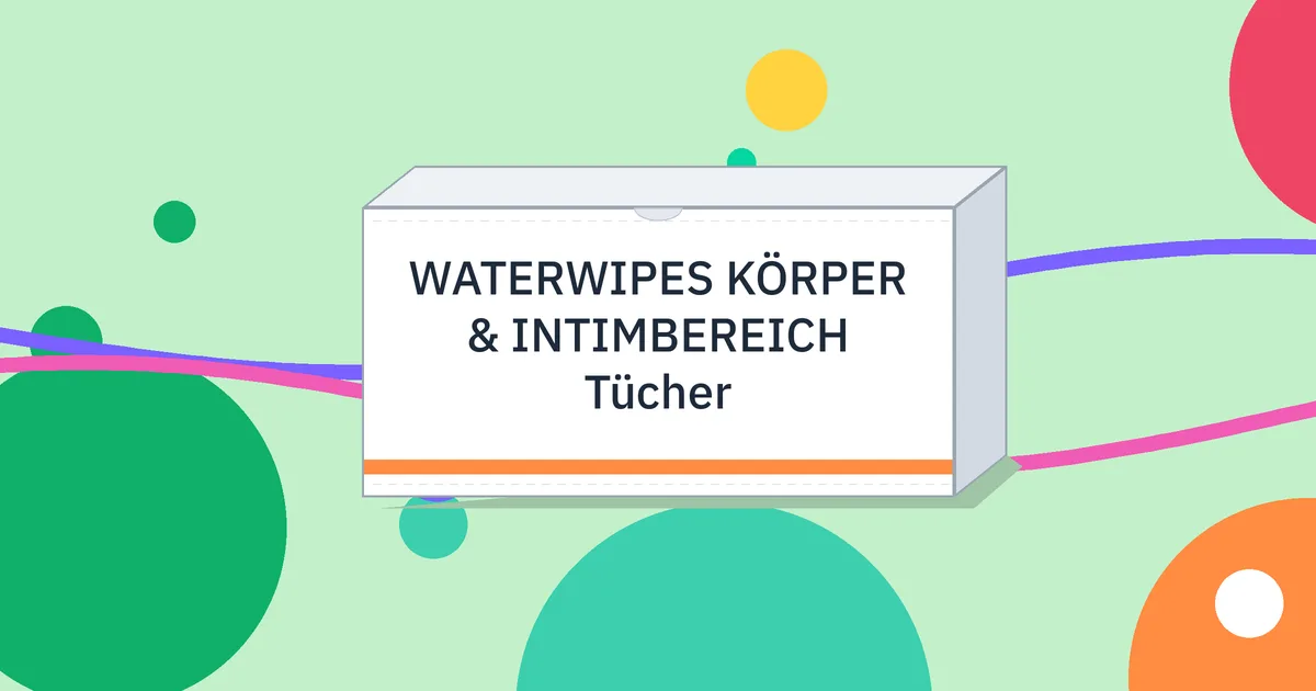 Symbolbild: Packung mit der Aufschrift WATERWIPES KÖRPER & INTIMBEREICH Tücher (PZN 20059113) – Verfügbarkeit und Bezug in Apotheken in Frankfurt am Main
