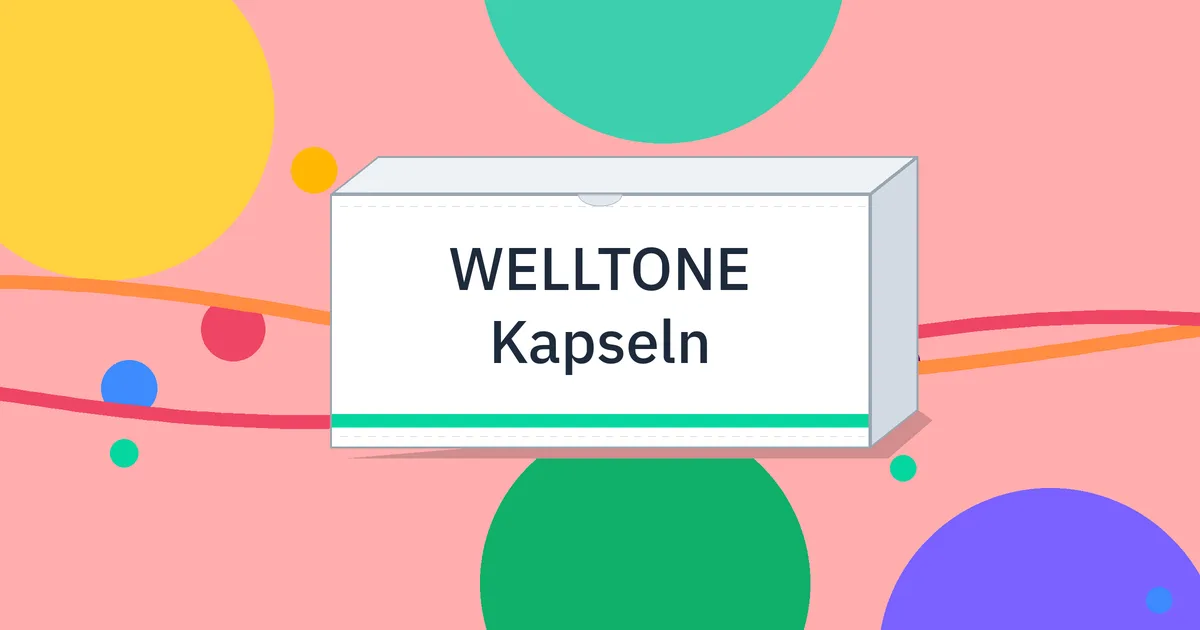 Symbolbild: Packung mit der Aufschrift WELLTONE Kapseln (PZN 18881478) – Verfügbarkeit und Bezug in Apotheken in Frankfurt am Main