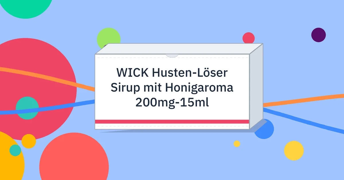 Symbolbild: Packung mit der Aufschrift WICK Husten-Löser Sirup mit Honigaroma 200mg-15ml (PZN 02955861) – Verfügbarkeit und Bezug in Apotheken in Frankfurt am Main