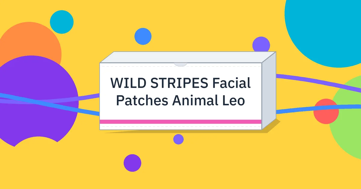 Symbolbild: Packung mit der Aufschrift WILD STRIPES Facial Patches Animal Leo (PZN 20051258) – Verfügbarkeit und Bezug in Apotheken in Frankfurt am Main