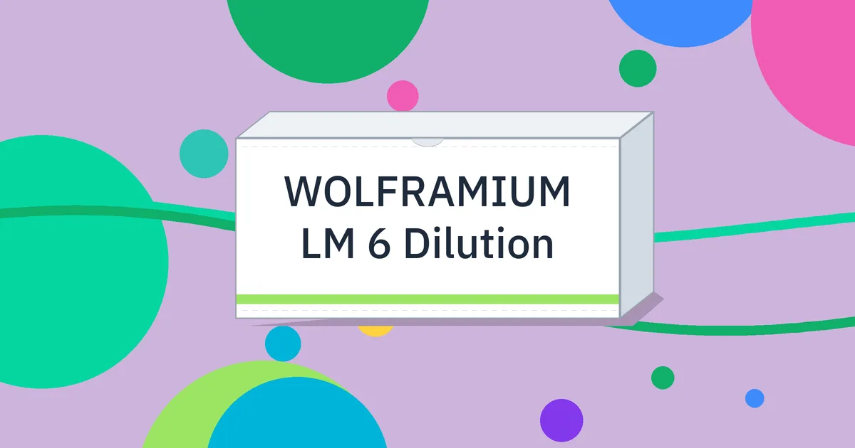 Symbolbild: Packung mit der Aufschrift WOLFRAMIUM LM 6 Dilution (PZN 13280478) – Verfügbarkeit und Bezug in Apotheken in Frankfurt am Main