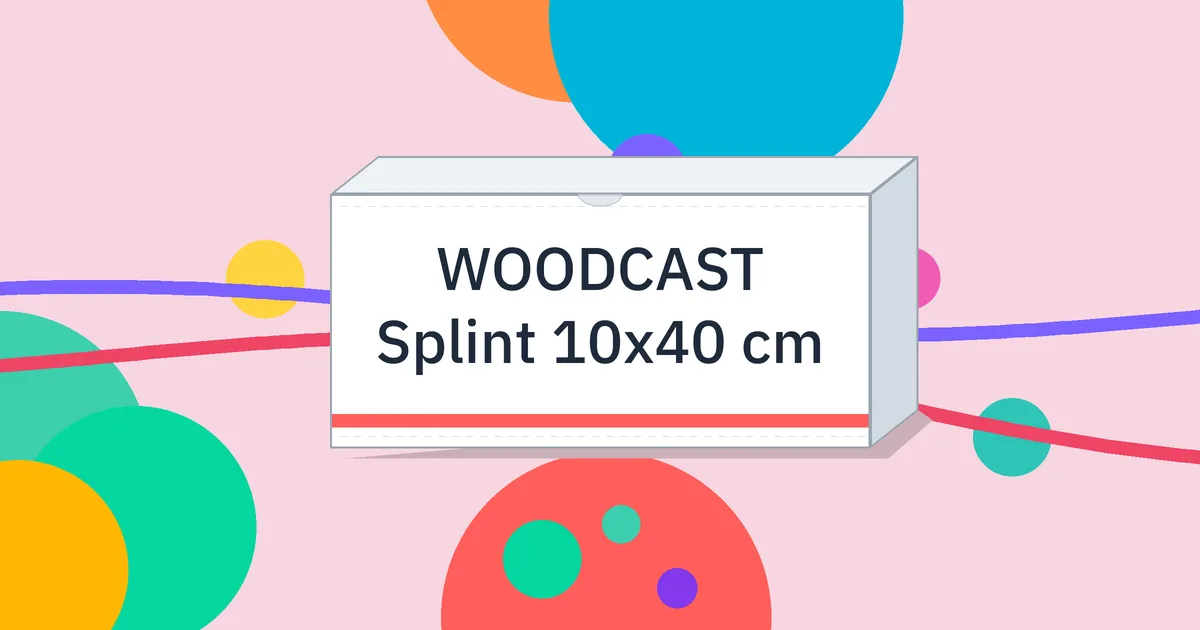 Symbolbild: Packung mit der Aufschrift WOODCAST Splint 10x40 cm (PZN 03633964) – Verfügbarkeit und Bezug in Apotheken in Frankfurt am Main