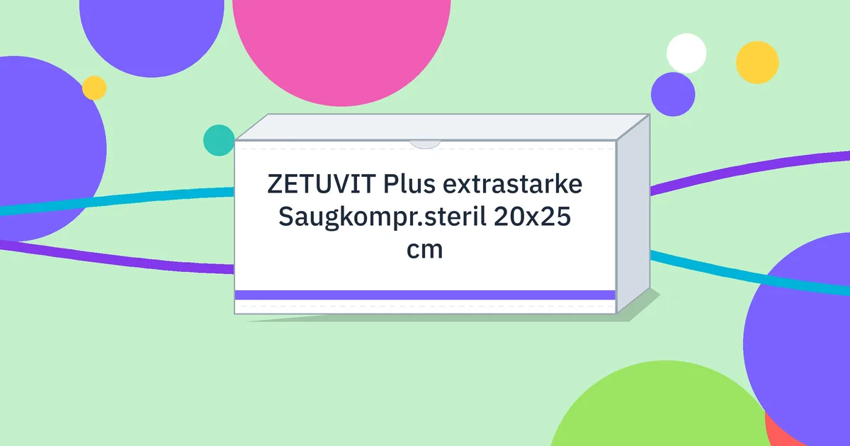 Symbolbild: Packung mit der Aufschrift ZETUVIT Plus extrastarke Saugkompr.steril 20x25 cm (PZN 19827802) – Verfügbarkeit und Bezug in Apotheken in Frankfurt am Main