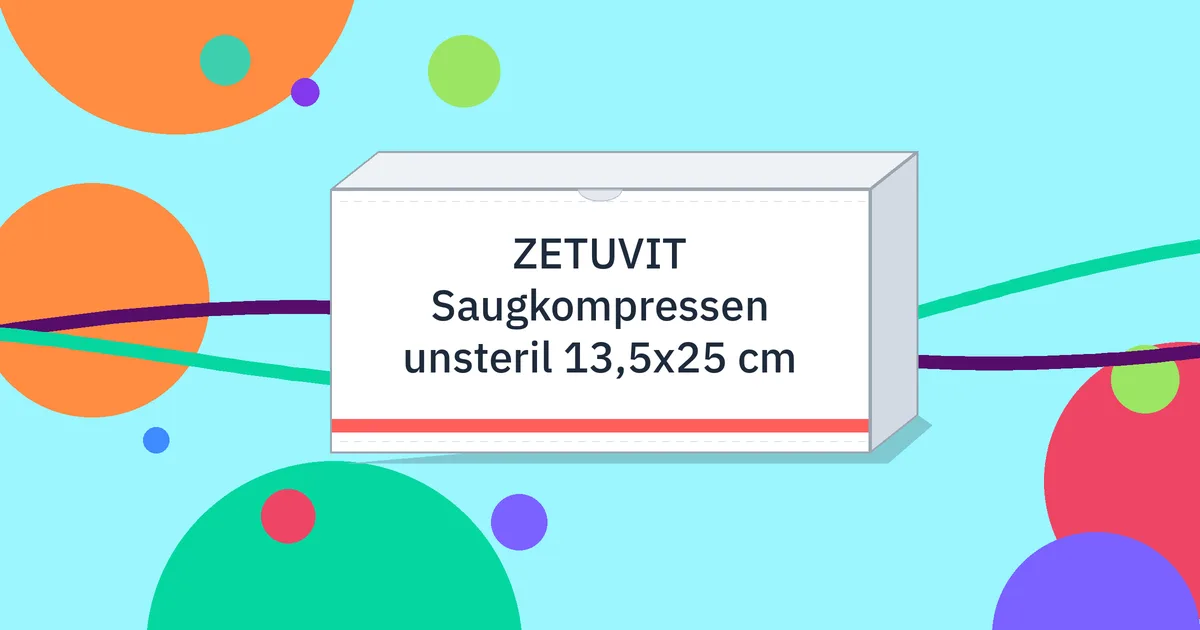 Symbolbild: Packung mit der Aufschrift ZETUVIT Saugkompressen unsteril 13,5x25 cm (PZN 12578773) – Verfügbarkeit und Bezug in Apotheken in Frankfurt am Main