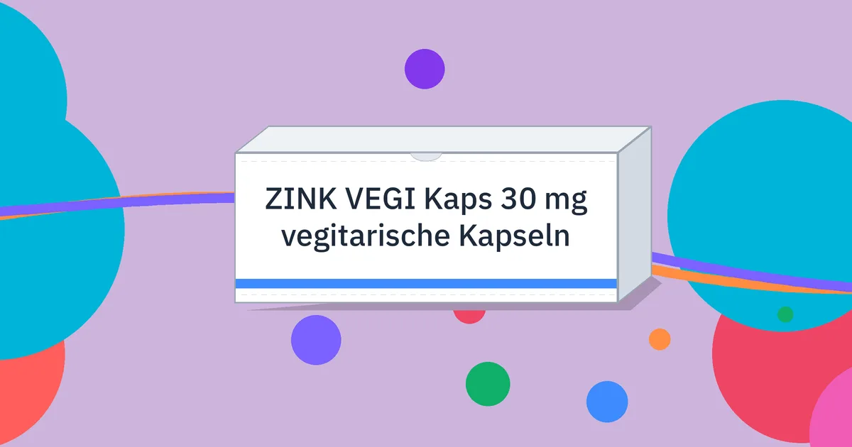 Symbolbild: Packung mit der Aufschrift ZINK VEGI Kaps 30 mg vegitarische Kapseln (PZN 02466079) – Verfügbarkeit und Bezug in Apotheken in Frankfurt am Main
