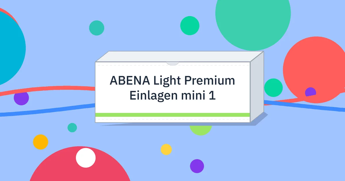 Symbolbild: Packung mit der Aufschrift ABENA Light Premium Einlagen mini 1 (PZN 18007586) – Verfügbarkeit und Bezug in Apotheken in Frankfurt am Main