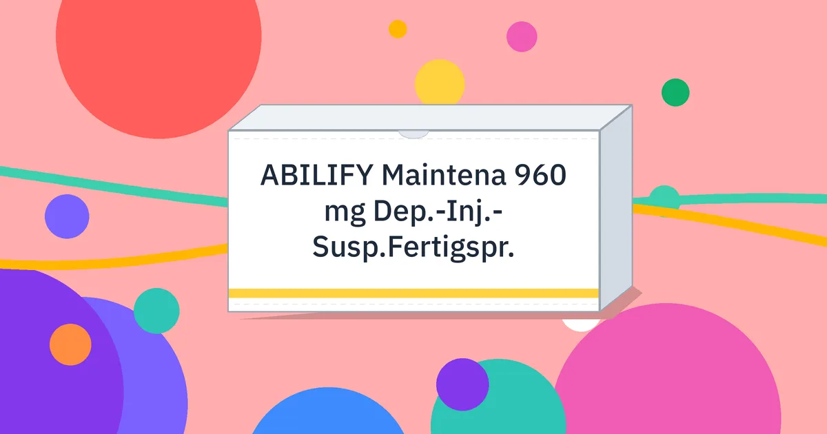 Symbolbild: Packung mit der Aufschrift ABILIFY Maintena 960 mg Dep.-Inj.-Susp.Fertigspr. (PZN 19960346) – Verfügbarkeit und Bezug in Apotheken in Frankfurt am Main