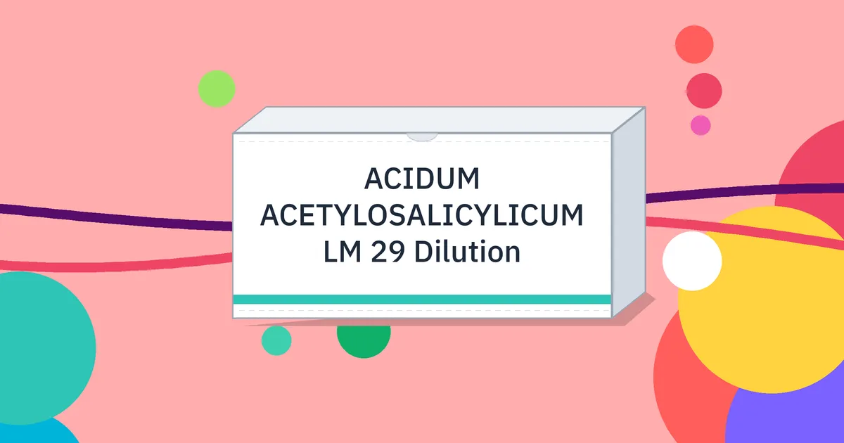 Symbolbild: Packung mit der Aufschrift ACIDUM ACETYLOSALICYLICUM LM 29 Dilution (PZN 13268307) – Verfügbarkeit und Bezug in Apotheken in Frankfurt am Main