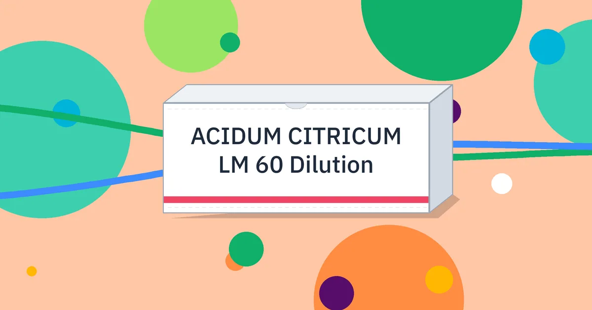 Symbolbild: Packung mit der Aufschrift ACIDUM CITRICUM LM 60 Dilution (PZN 13274064) – Verfügbarkeit und Bezug in Apotheken in Frankfurt am Main