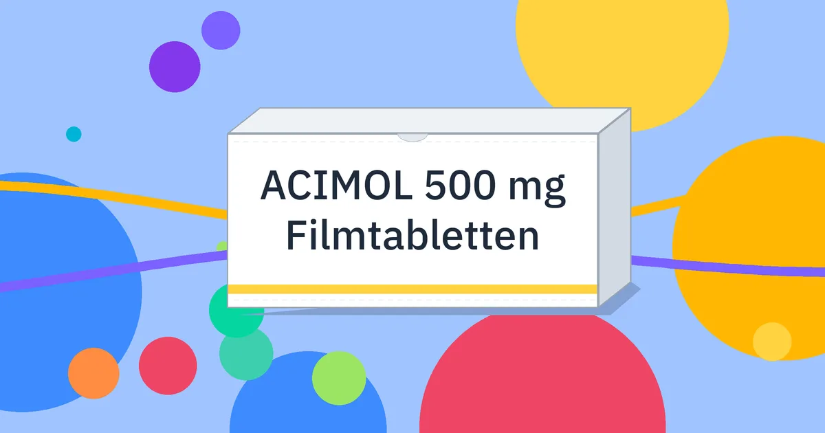 Symbolbild: Packung mit der Aufschrift ACIMOL 500 mg Filmtabletten (PZN 16351279) – Verfügbarkeit und Bezug in Apotheken in Frankfurt am Main