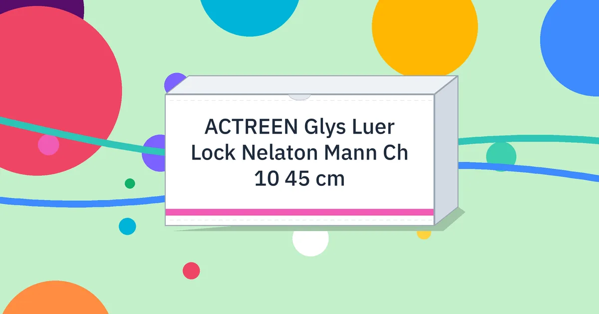 Symbolbild: Packung mit der Aufschrift ACTREEN Glys Luer Lock Nelaton Mann Ch 10 45 cm (PZN 04400009) – Verfügbarkeit und Bezug in Apotheken in Frankfurt am Main
