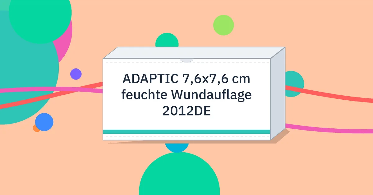 Symbolbild: Packung mit der Aufschrift ADAPTIC 7,6x7,6 cm feuchte Wundauflage 2012DE (PZN 17453645) – Verfügbarkeit und Bezug in Apotheken in Frankfurt am Main