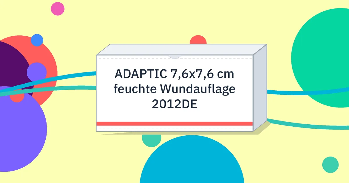 Symbolbild: Packung mit der Aufschrift ADAPTIC 7,6x7,6 cm feuchte Wundauflage 2012DE (PZN 20543381) – Verfügbarkeit und Bezug in Apotheken in Frankfurt am Main