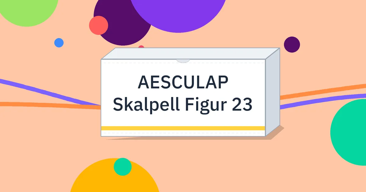 Symbolbild: Packung mit der Aufschrift AESCULAP Skalpell Figur 23 (PZN 11514222) – Verfügbarkeit und Bezug in Apotheken in Frankfurt am Main