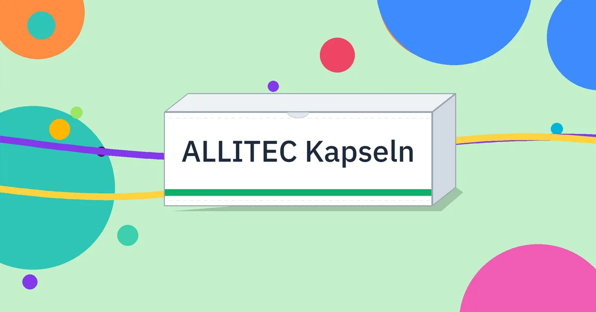Symbolbild: Packung mit der Aufschrift ALLITEC Kapseln (PZN 07396082) – Verfügbarkeit und Bezug in Apotheken in Frankfurt am Main