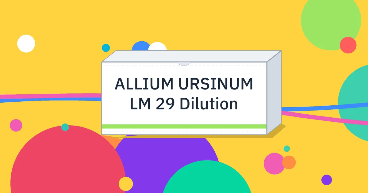 Symbolbild: Packung mit der Aufschrift ALLIUM URSINUM LM 29 Dilution (PZN 12757286) – Verfügbarkeit und Bezug in Apotheken in Frankfurt am Main