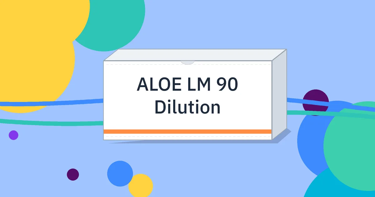 Symbolbild: Packung mit der Aufschrift ALOE LM 90 Dilution (PZN 12757808) – Verfügbarkeit und Bezug in Apotheken in Frankfurt am Main