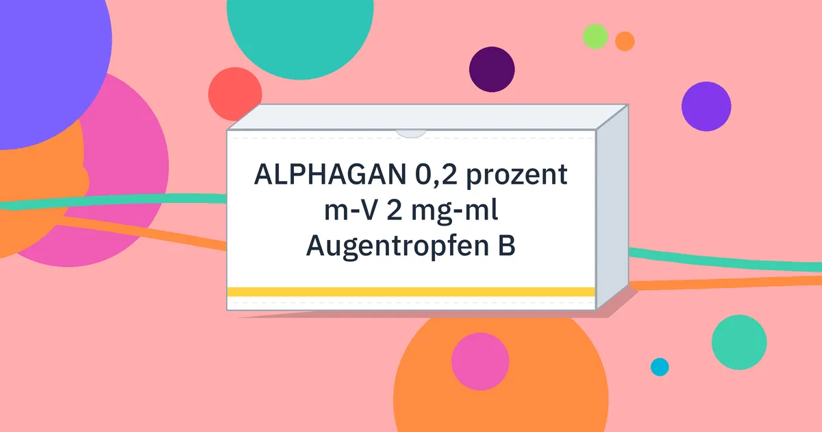 Symbolbild: Packung mit der Aufschrift ALPHAGAN 0,2 prozent m-V 2 mg-ml Augentropfen B (PZN 00730201) – Verfügbarkeit und Bezug in Apotheken in Frankfurt am Main
