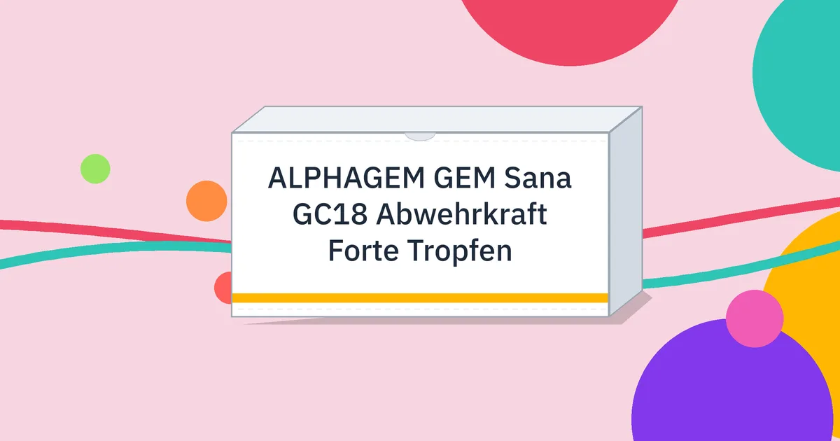 Symbolbild: Packung mit der Aufschrift ALPHAGEM GEM Sana GC18 Abwehrkraft Forte Tropfen (PZN 20296623) – Verfügbarkeit und Bezug in Apotheken in Frankfurt am Main
