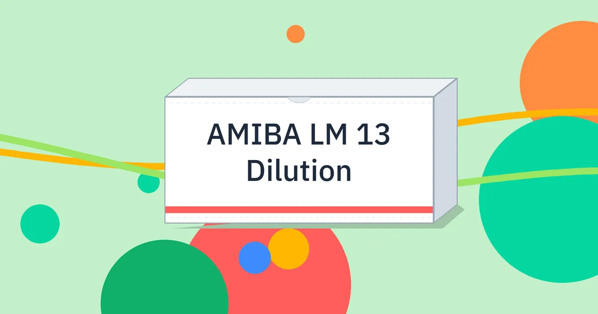 Symbolbild: Packung mit der Aufschrift AMIBA LM 13 Dilution (PZN 13318548) – Verfügbarkeit und Bezug in Apotheken in Frankfurt am Main