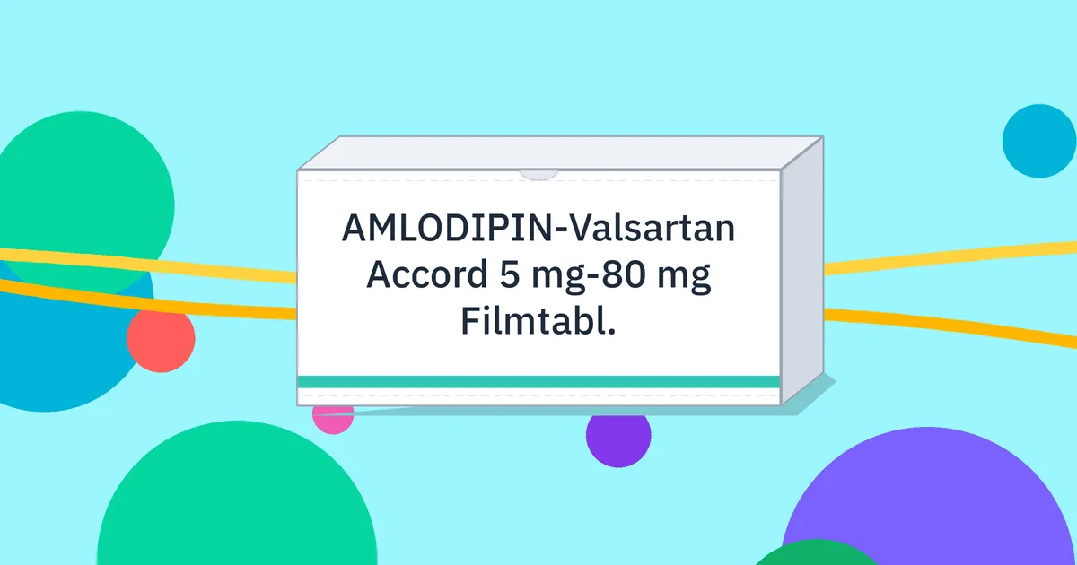Symbolbild: Packung mit der Aufschrift AMLODIPIN-Valsartan Accord 5 mg-80 mg Filmtabl. (PZN 17844423) – Verfügbarkeit und Bezug in Apotheken in Frankfurt am Main