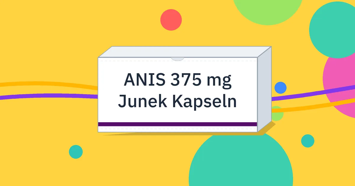 Symbolbild: Packung mit der Aufschrift ANIS 375 mg Junek Kapseln (PZN 10051056) – Verfügbarkeit und Bezug in Apotheken in Frankfurt am Main