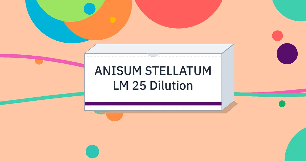 Symbolbild: Packung mit der Aufschrift ANISUM STELLATUM LM 25 Dilution (PZN 13369534) – Verfügbarkeit und Bezug in Apotheken in Frankfurt am Main